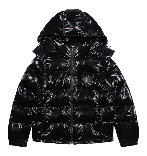 Trapstar Irongate Detachable Hooded Puffer Jacket Shiny Black | NO STYLIST