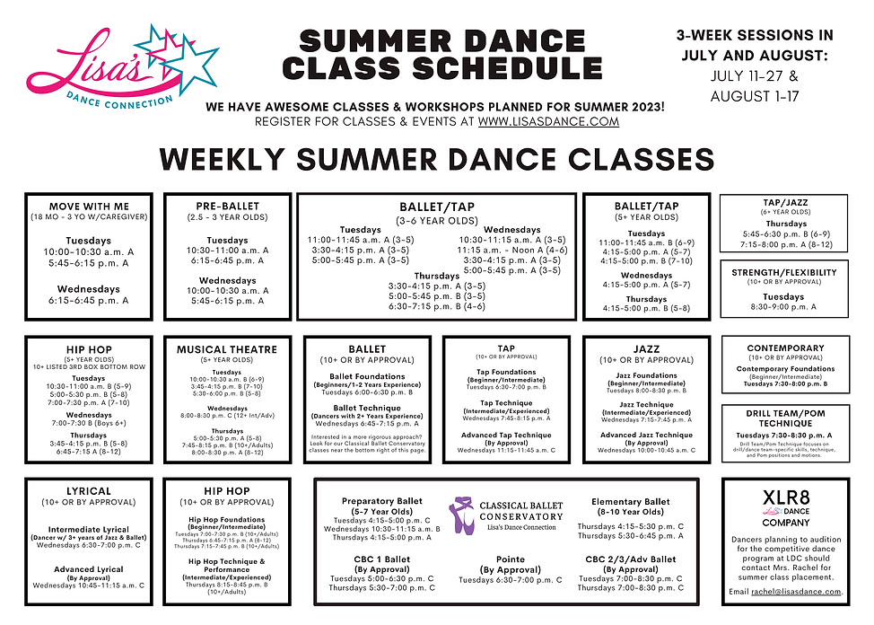 Summer Dance Classes 2023 | Lisa's Dance