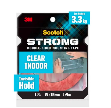 3M-410-M19 Scotch Clear Permanent Mounting Tape (19mm x 4m) | Hardware ...