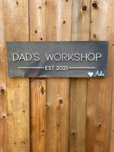 Personalized Dad's Workshop Sign | Fairfax Place Design