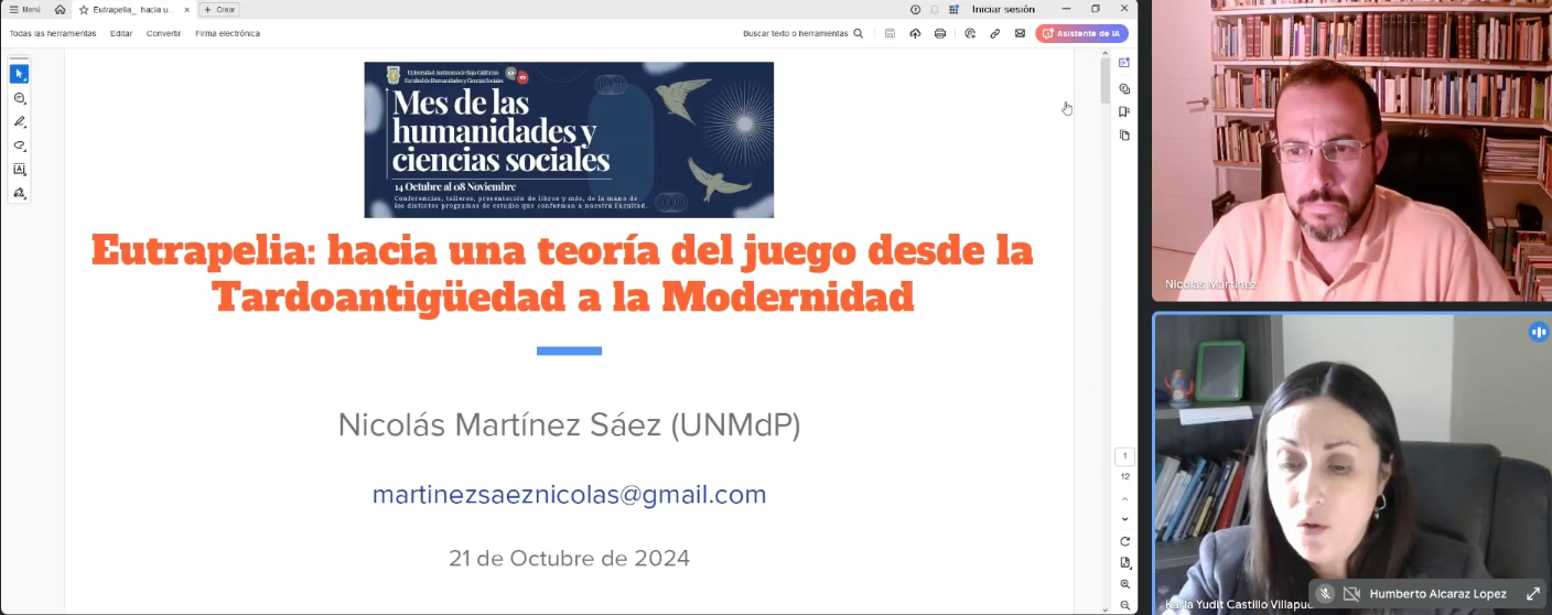 CONFERENCIA "EUTRAPELIA: HACIA UNA TEORÍA DEL JUEGO DESDE LA ANTIGÜEDAD ...