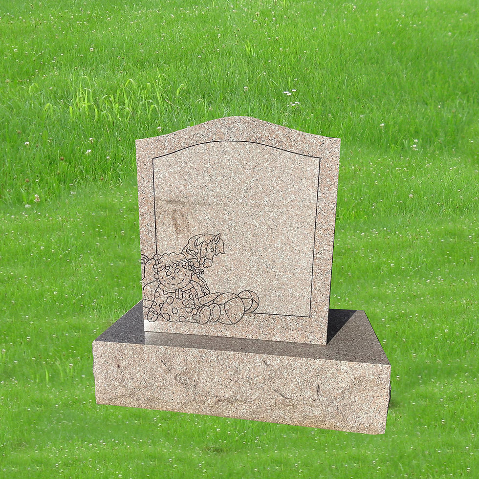 Seashell Pink Headstone Serpentine Monument MN-42B | stonespectrum