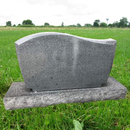 Gray Granite Wave Top Monument Headstone MN-263 | stonespectrum