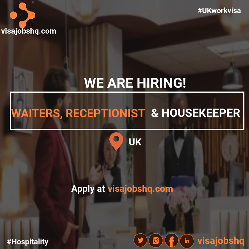 Now Hiring Bar Staff Waiters Housekeepers and Receptionists in the UK ...