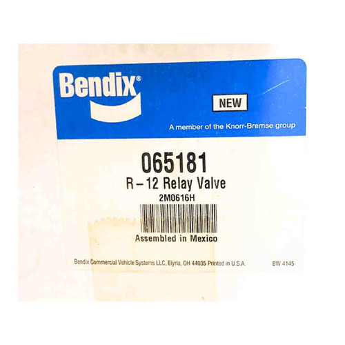 BENDIX, 065181, Relay Valve with Vertical Del Ports, 5.5 PSI Crack, 1/2 ...