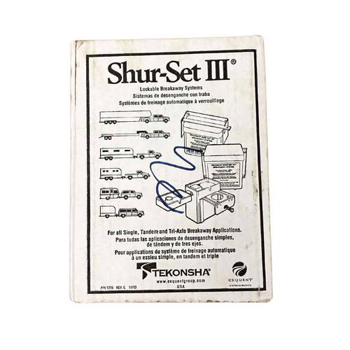 TEKONSHA, 1028, Shur-Set III Breakaway System with Battery & Breakaway ...