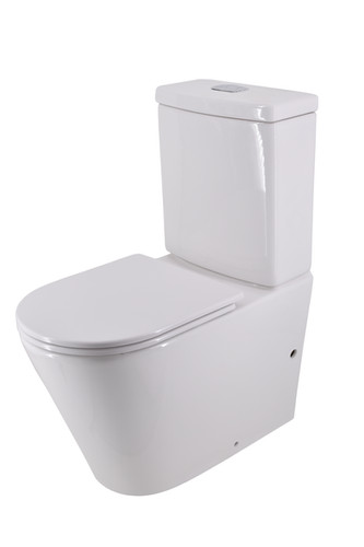 Bassini Back-to-Wall Toilet Suite Bottom-Entry with Slim Soft-Close ...
