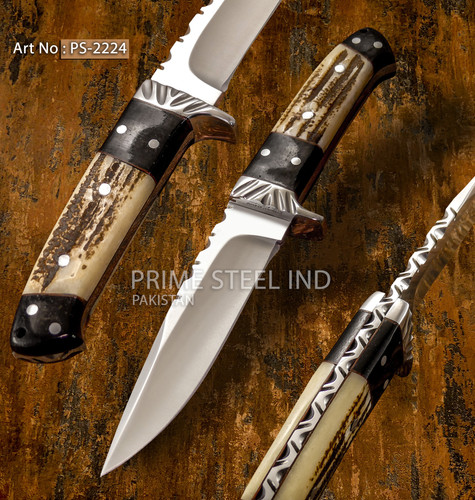 Full Tang Bone Antler Bushcraft Hunting Knife | Prime Steel Industry