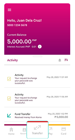 Help Center | Fund Transfer | Komo by EastWest