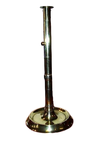 1790-1810 TALL SEAMED BRASS CANDLESTICK | Ponzi's Antiques
