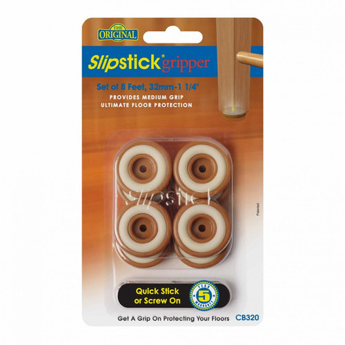 SET OF 8, 1-1/4” ROUND (32MM) GRIPPER FEET | WoodonWheelsHardwood