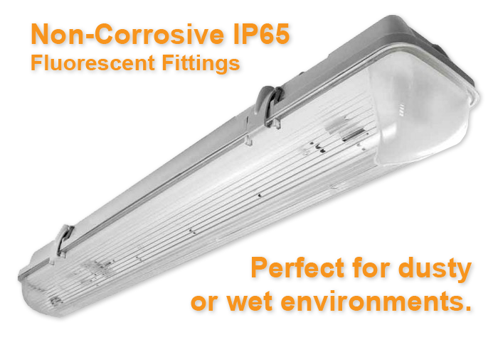 Non-corrosive IP65 Fluorescent Fittings