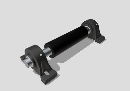 PU Roller (black) Dia 80mm - Dead Shaft | MADE IN UAE