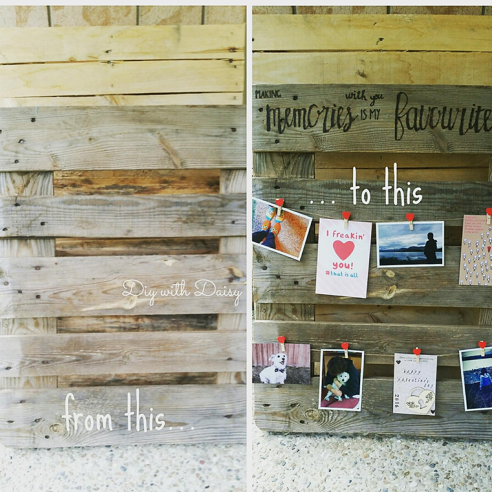 Free DIY Pallet Photo Display Board