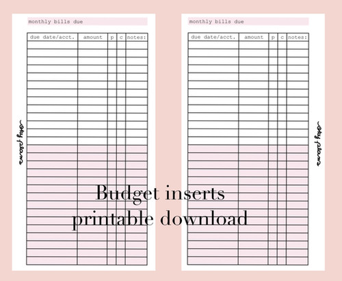 Monthly bills printable download PDF file | oky plans