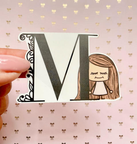 Monogram letter sticker | oky plans