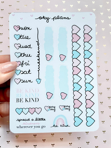 Be kind weekly stickers | oky plans