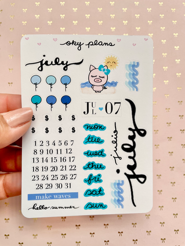 July functional stickers | oky plans