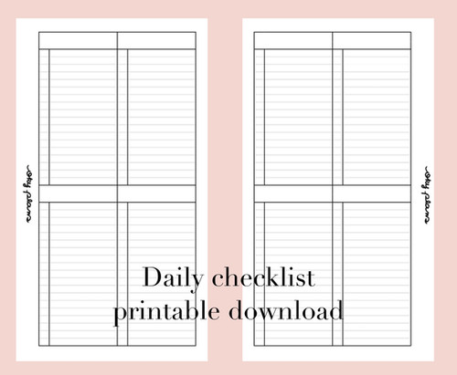 Daily checklist printable download PDF file | oky plans