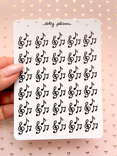 Music notes stickers | oky plans