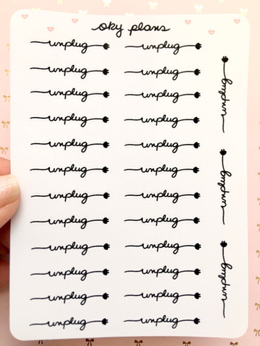 Unplug stickers | oky plans