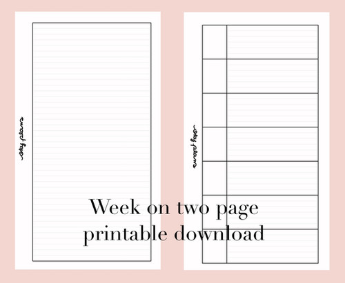 Week on two page printable download PDF file | oky plans