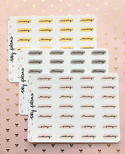 Days of the week border stickers | oky plans