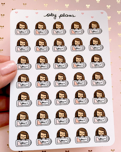 Low battery stickers | oky plans
