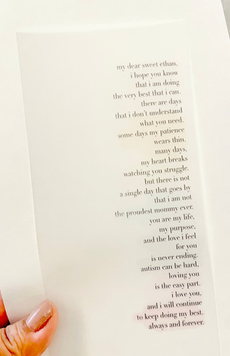 One of a kind vellum insert | oky plans