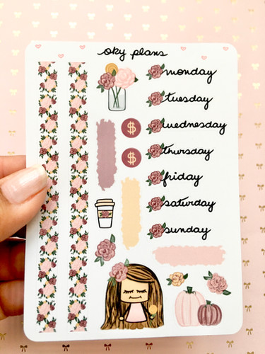 Pink Fall weekly stickers | oky plans