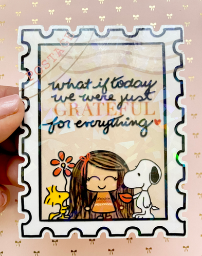 Snoopy Fall stamp holographic die cut | oky plans