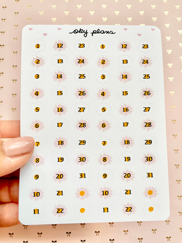 Bunny floral date cover stickers | oky plans