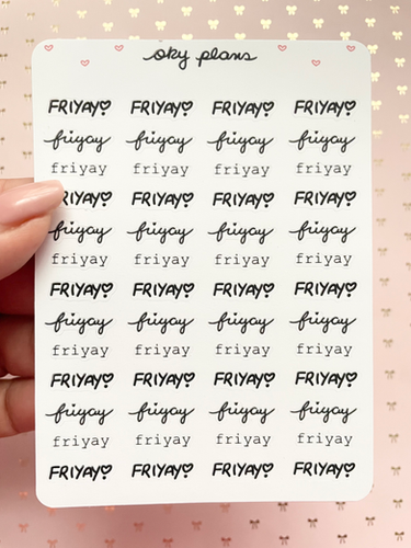 Friyay stickers | oky plans