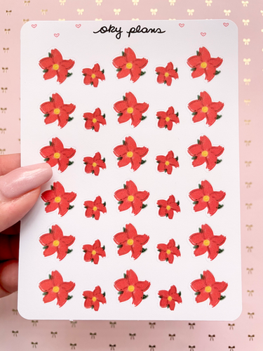 Poinsettia stickers | oky plans