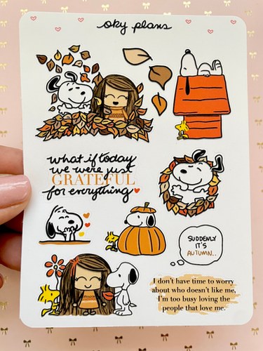 Snoopy Fall deco stickers | oky plans