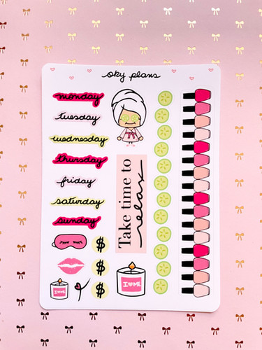 Spa day weekly stickers | oky plans