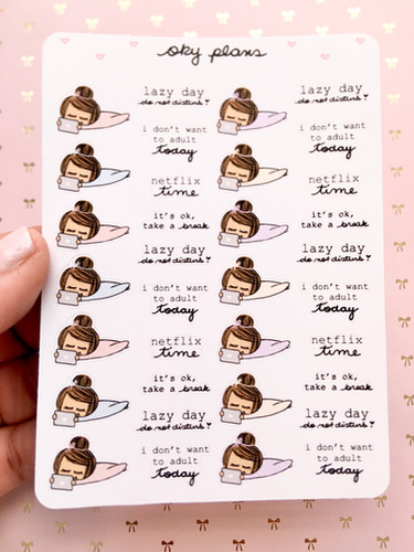 Lazy day stickers | oky plans