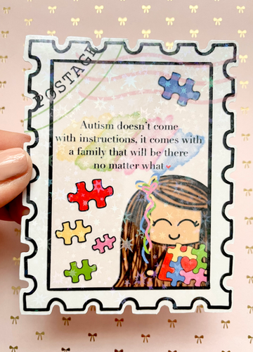 Autism theme stamp holographic die cut | oky plans
