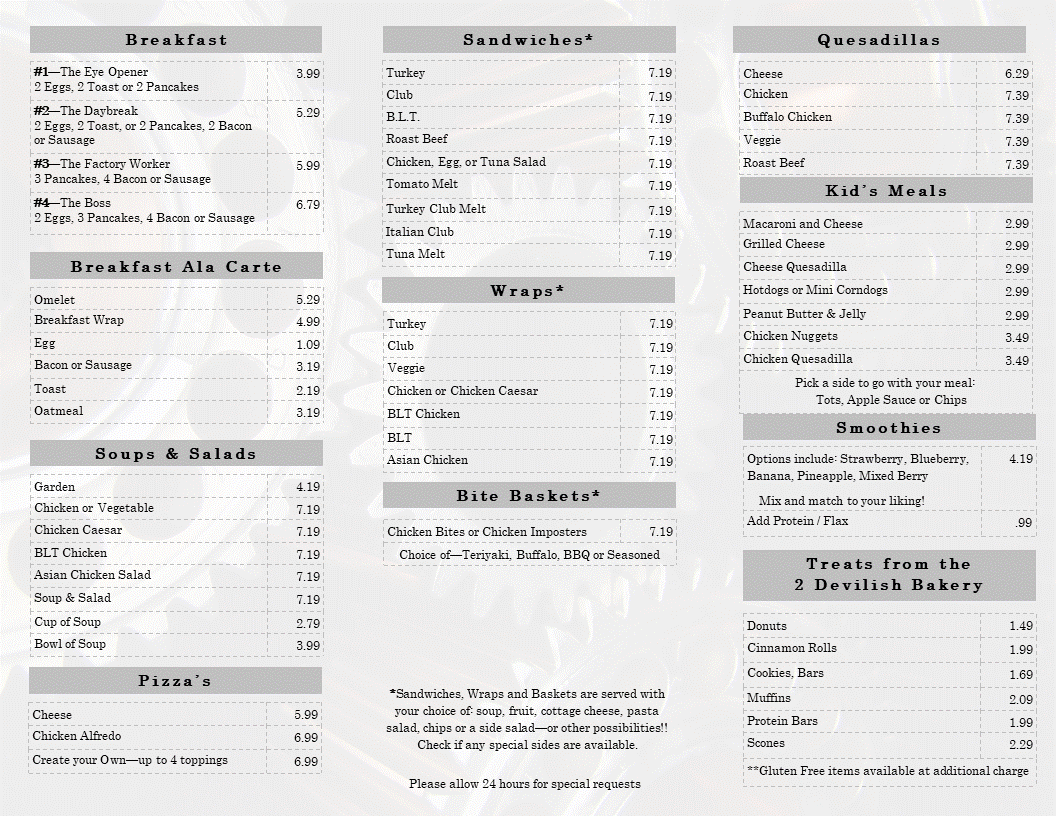 CAFE MENU | CNC FOOD FACTORY