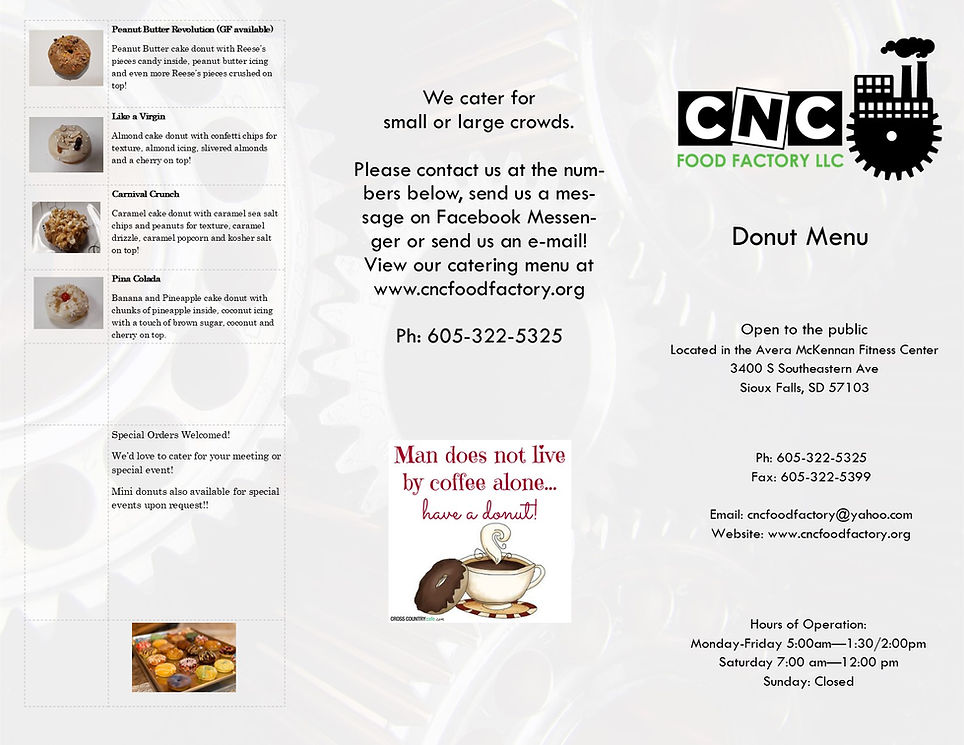 DONUT MENU | CNC FOOD FACTORY