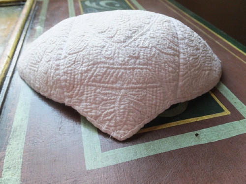 Pre-1750, tiny cord quilted infant cap or coif with point | poppies-cottage