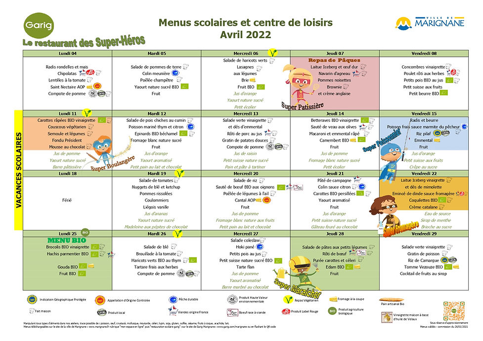 Garig, les menus de votre restaurant