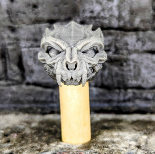 Weasel Head with skull mask: Unpainted | Wolf King Customs