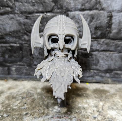 Skater Skull, Cursed Viking - Unpainted | Wolf King Customs