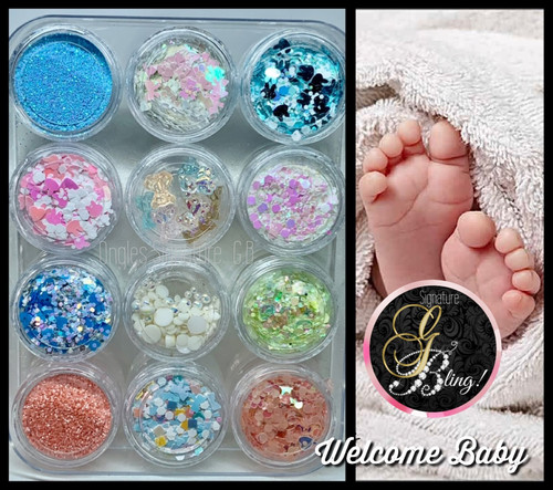 Coffret de paillettes thématique “Welcome Baby”DISC. | Ongles Signature G.B