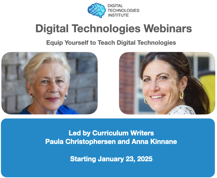 Digital Technologies Professional Learning Webinars