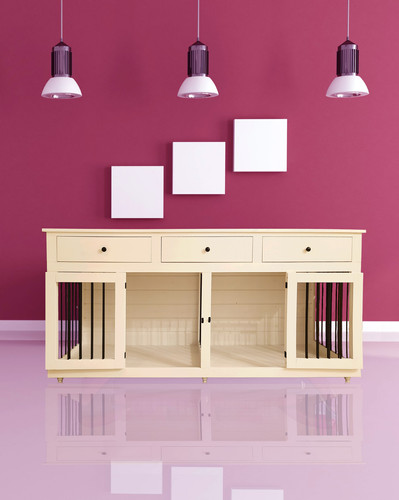 Large Wood Double Dog Crate with Drawers | ICOE Pet Products