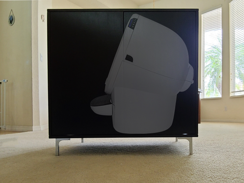 Litter Robot Cat Cabinet with Silver Square Feet | ICOE Pet Products