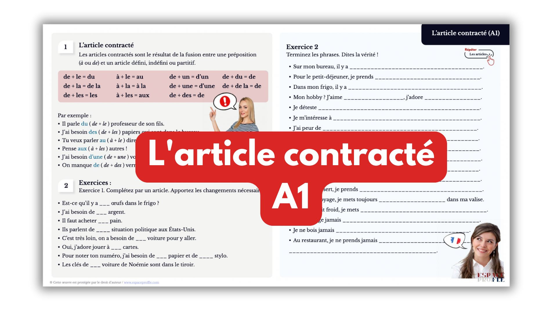 L’article contracté - Contracted Articles in French | EspaceProfFLE