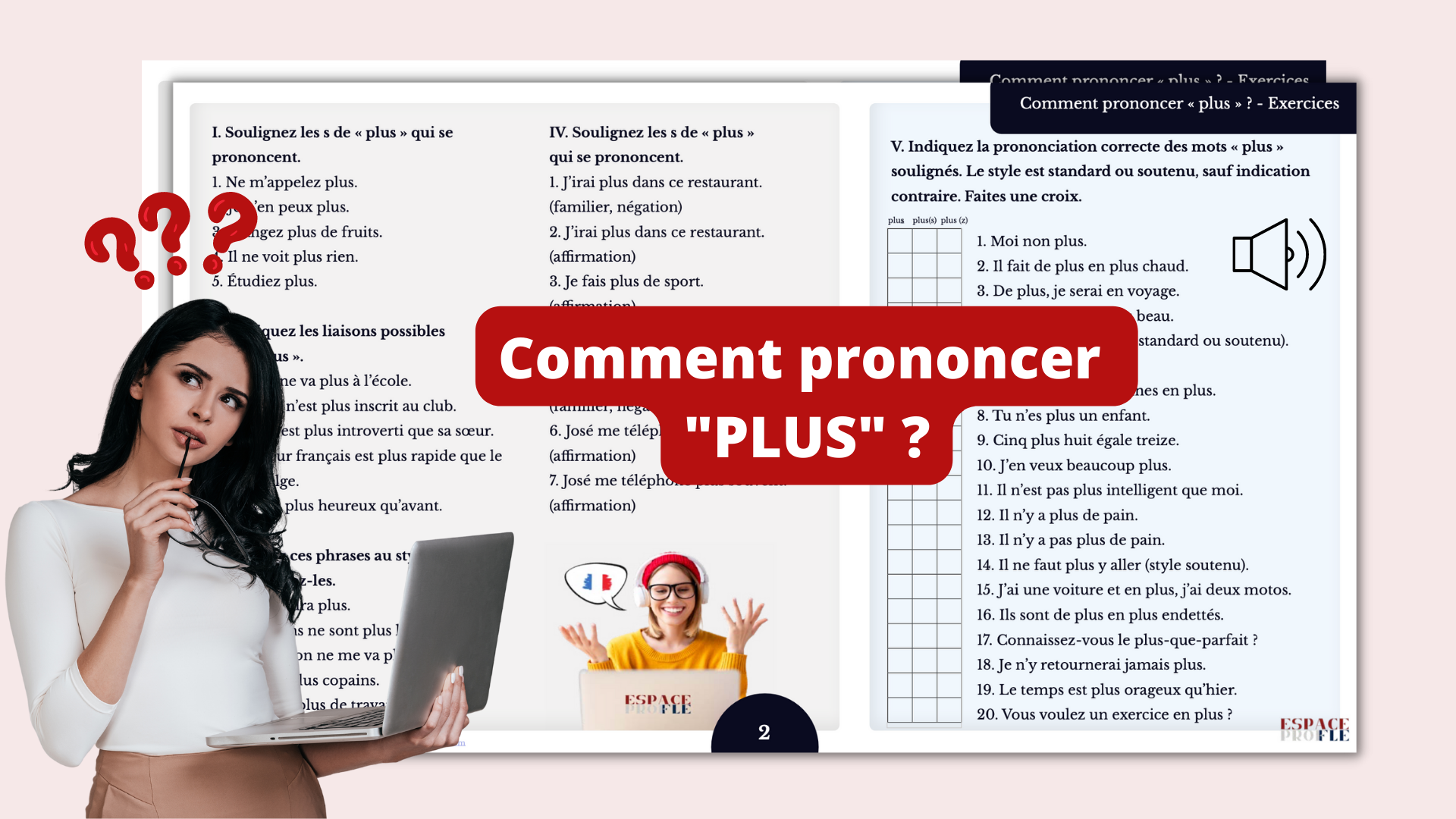 Comment prononce-t-on le mot "plus" ? - Compréhension orale